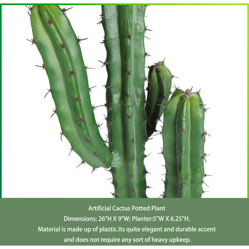 Primrue 36 Inch Faux Artificial Cactus Cacti Plants Fake Big Cactus | Wayfair